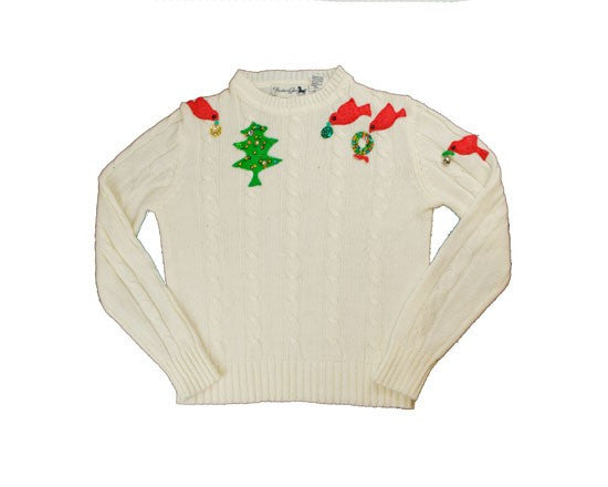 Tacky Christmas Sweater with Decorating Birds| The Ugly Sweater Store ...
